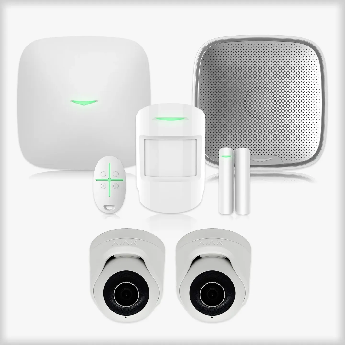 Kit alarme + vidéosurveillance 2 caméras turret 5MP blanc - Silver