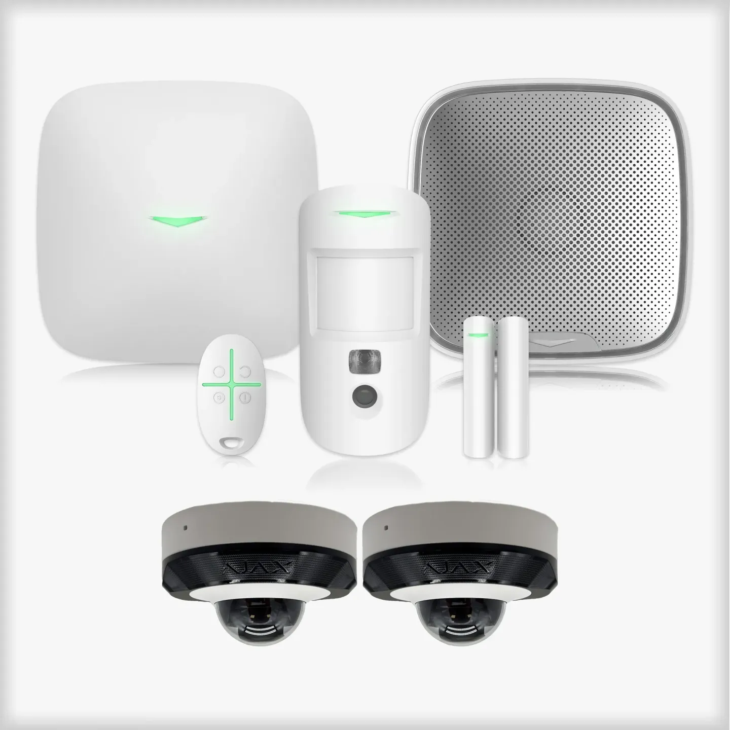 Kit alarme photo + vidéosurveillance 2 caméras dôme 5MP blanc - Silver