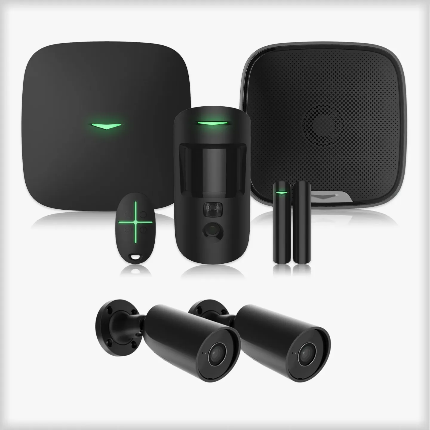 Kit alarme photo + vidéosurveillance 2 caméras tube 5MP noir - Silver